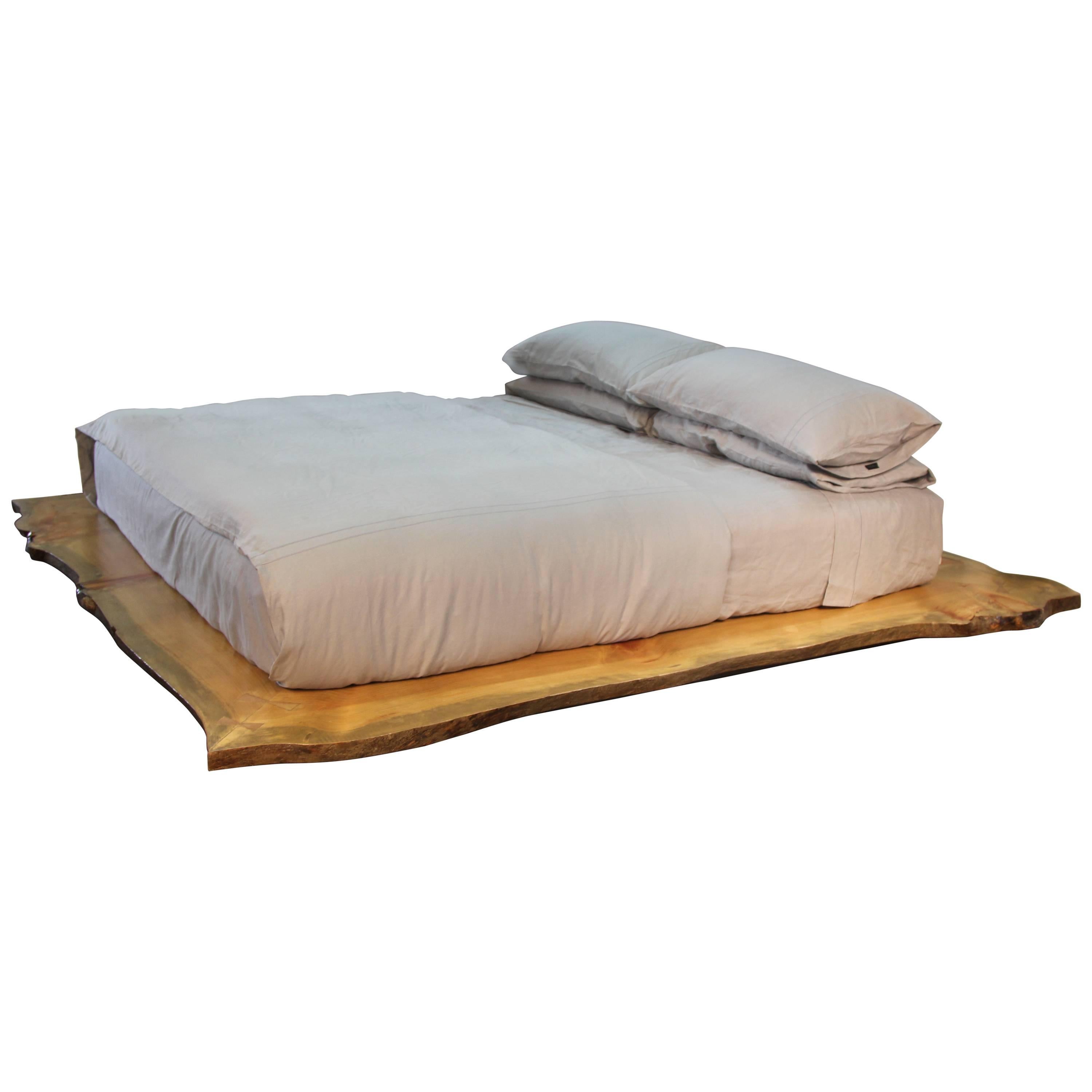 Live Edge Custom Platform King Bed For Sale at 1stDibs | live edge ...