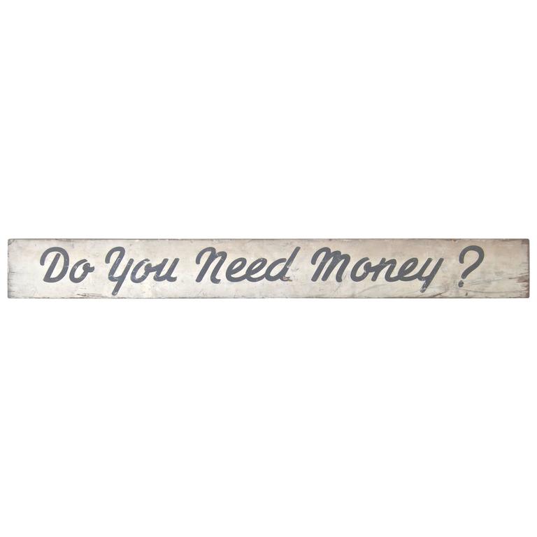 Vintage "Monetary" Sign For Sale at 1stDibs