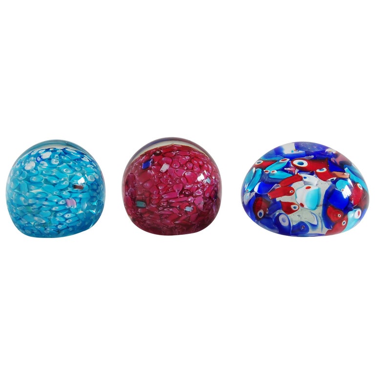 Set of Three Italian Murano Glass Paperweights For Sale at 1stDibs ...