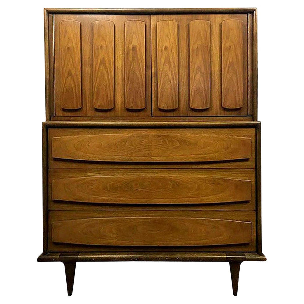 Lovered Walnut Small Dresser / Chest by American of Martinsville at 1stDibs
