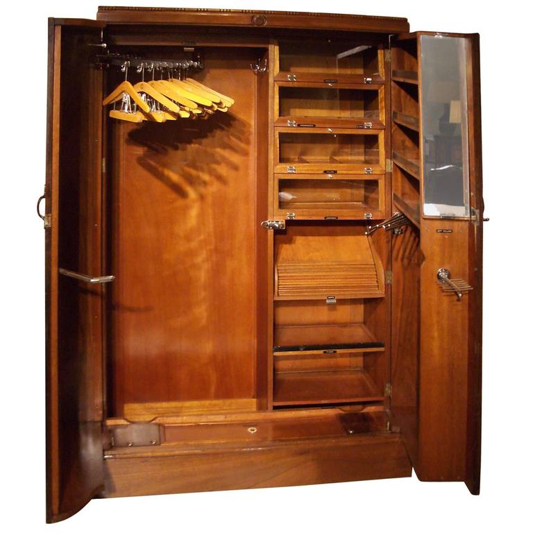 Art Deco Walnut Compactom Wardrobe at 1stDibs