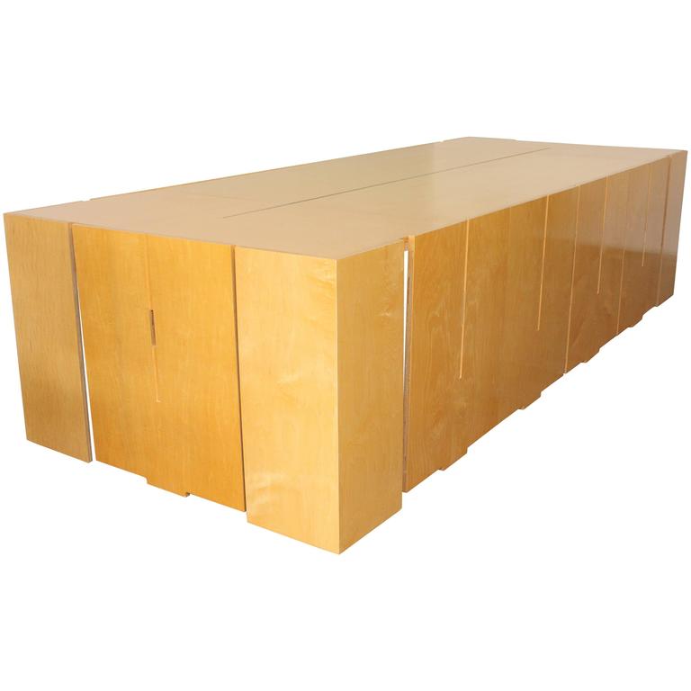 Architectural Dining Table and Ten Chairs in the Style of Donald Judd ...