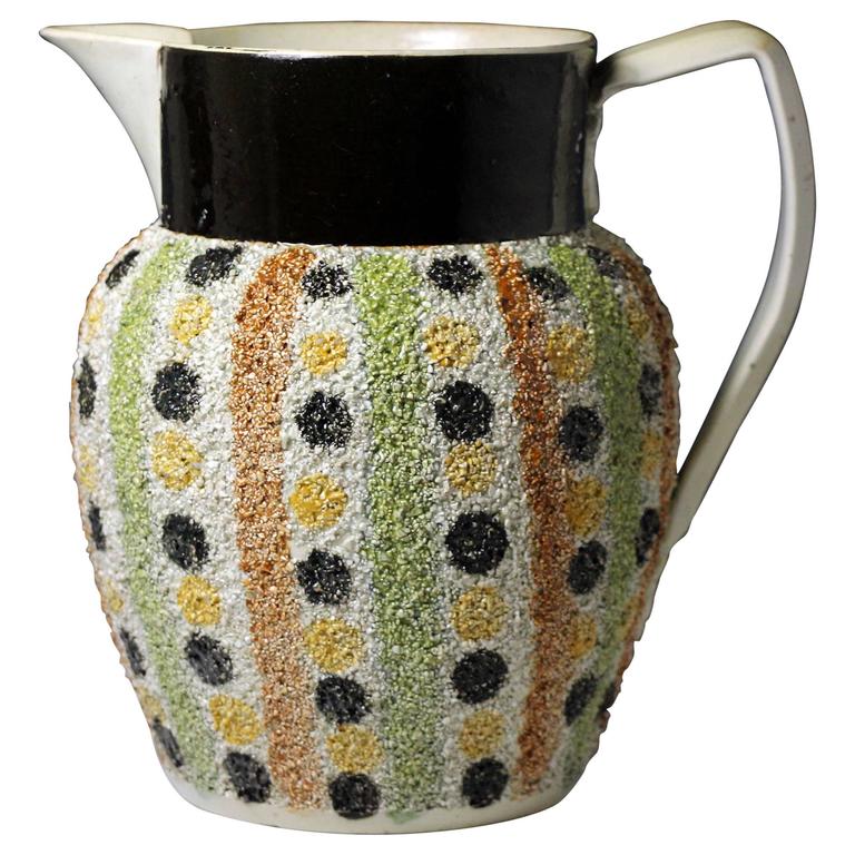 Antique English Pottery Pearlware "Gravelware" Pitcher at 1stDibs