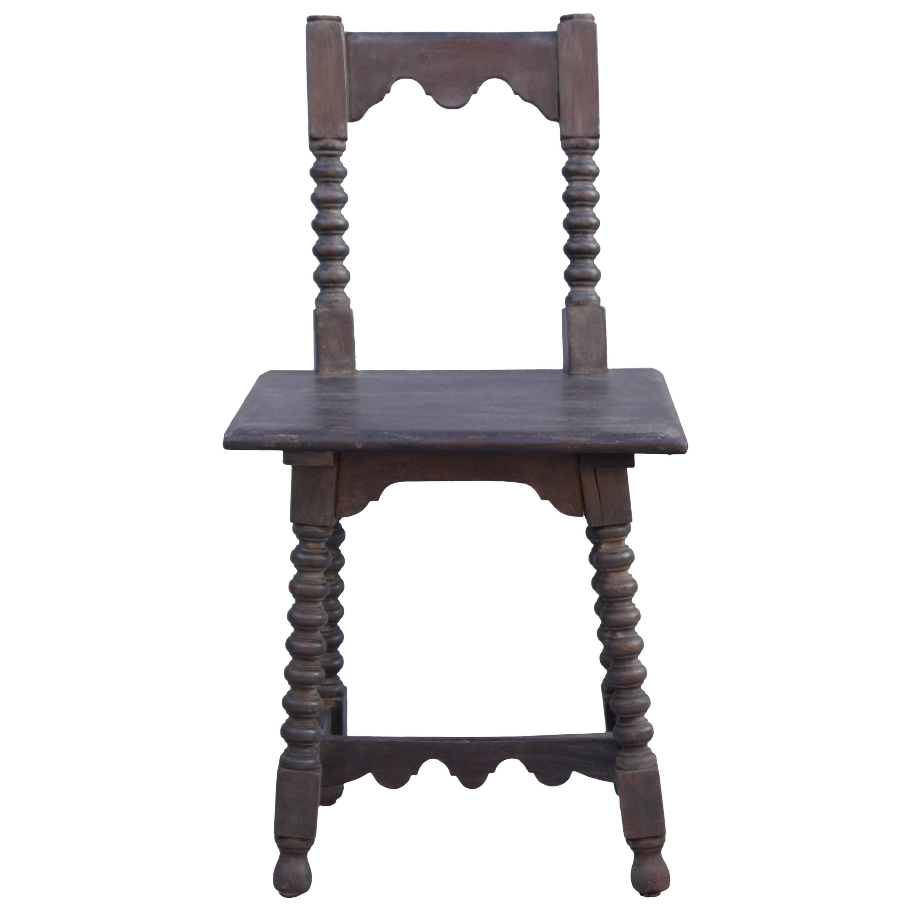 1920s Side Chair with Turned Legs at 1stDibs