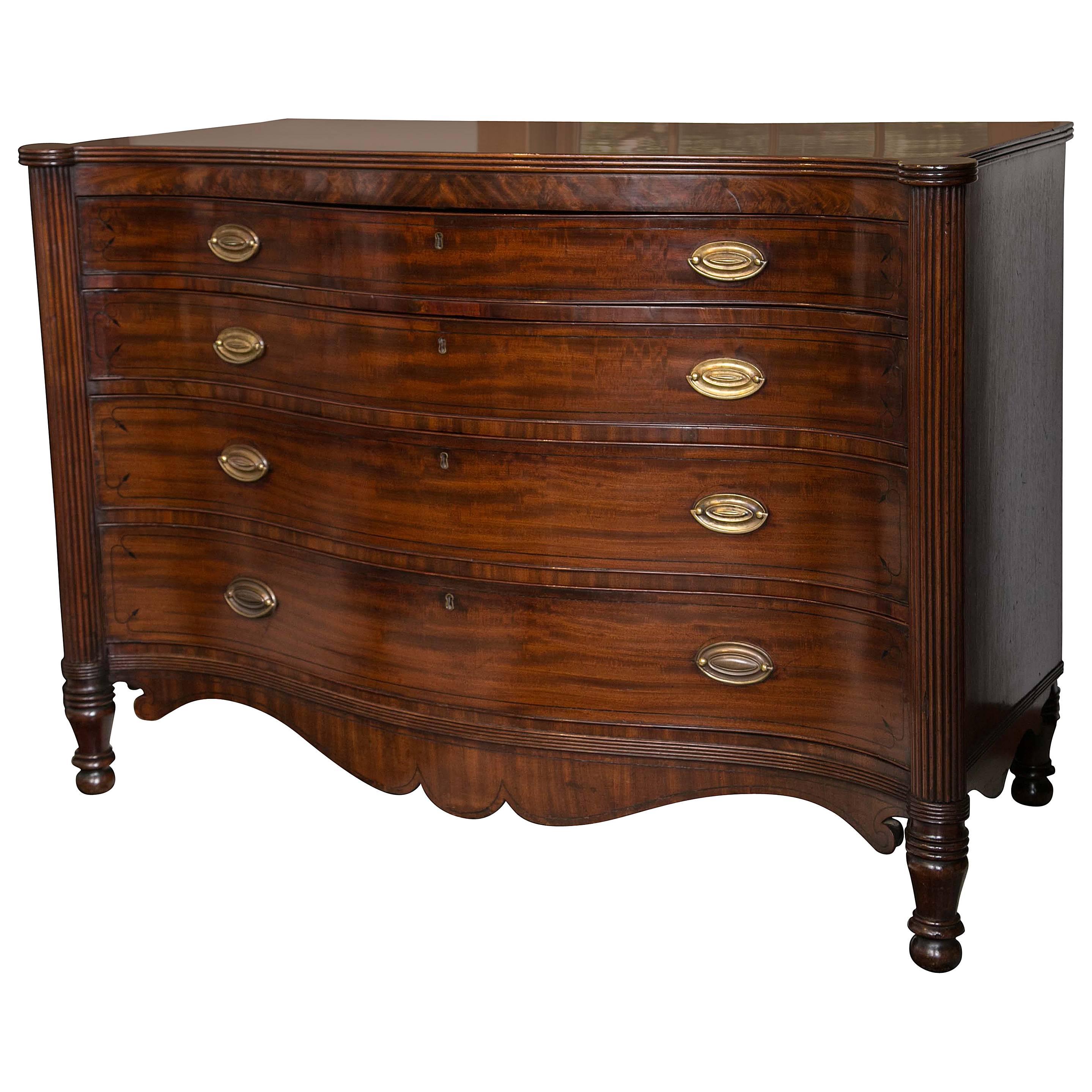 Mahogany Regency Serpentine Chest of Drawers at 1stDibs | serpentine ...