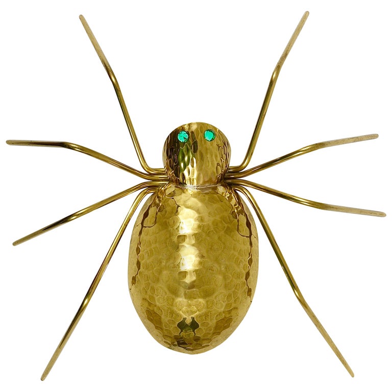 Unique Sculptural Hammered Brass Spider Lamp, Austria, 1950s For Sale ...