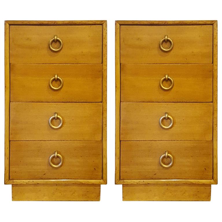 Pair of Four-Drawer Nightstands at 1stDibs