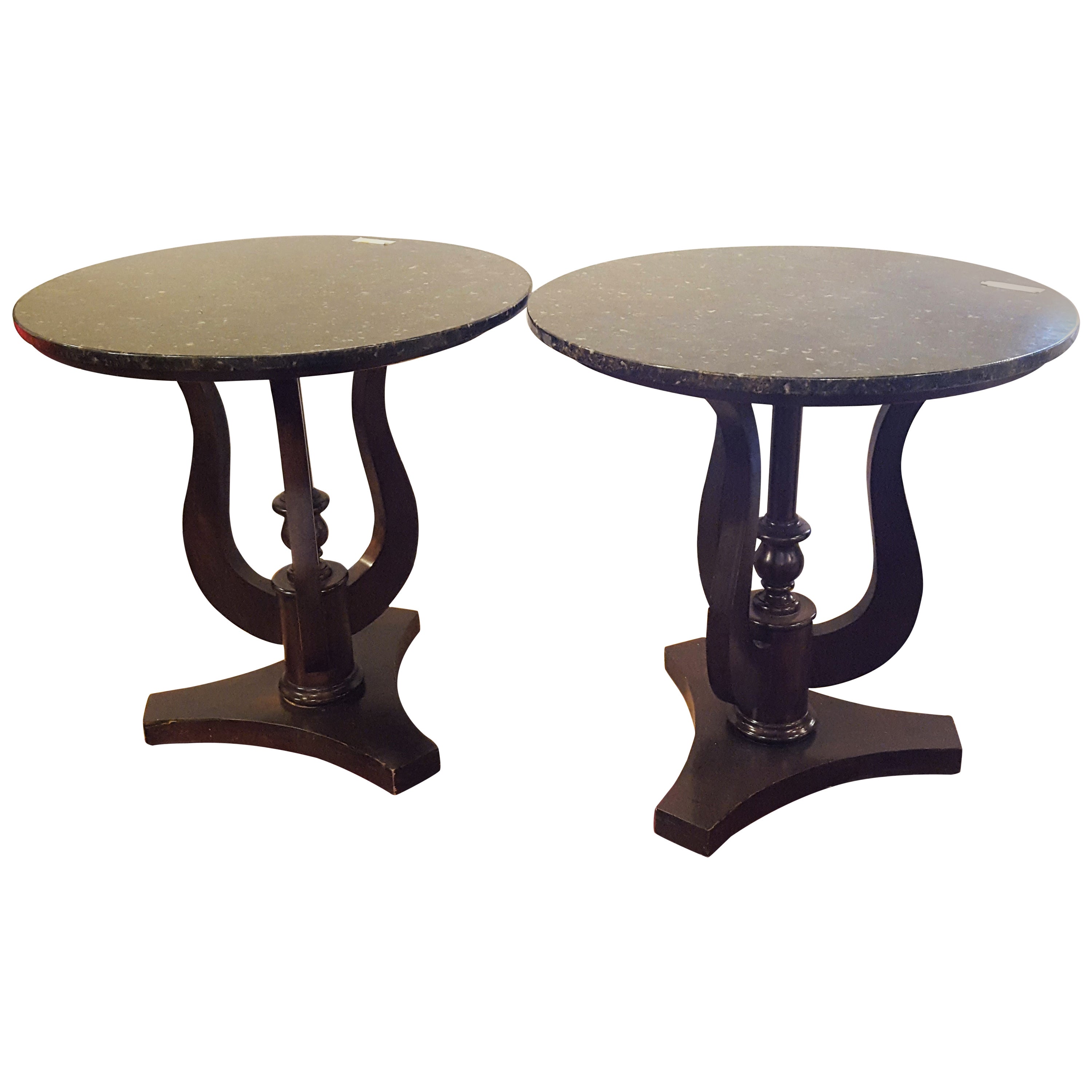 Art Moderne Style Cafe' or End Pedestal Table with Metal Base at 1stDibs
