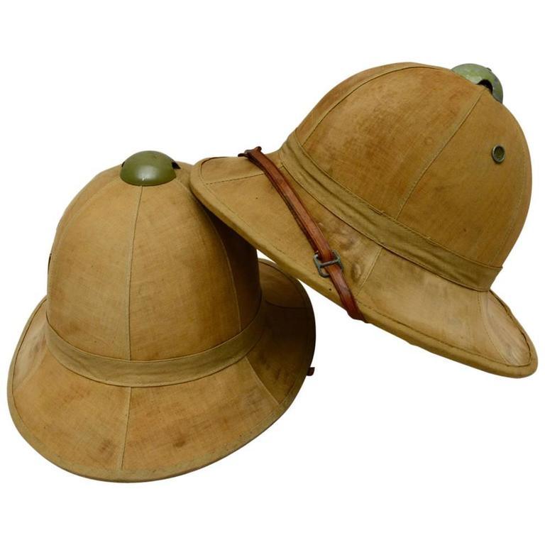 Two Original Pith Helmets from the Belgian Congo, circa 1940 at 1stDibs