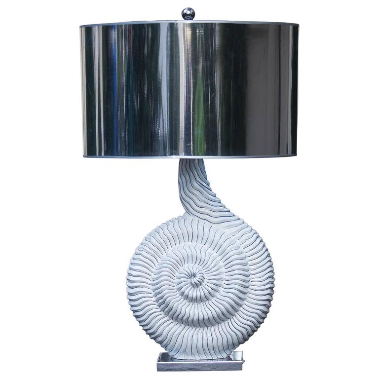 Italian Ammonite Porcelain Table Lamp, Italy, 1970 at 1stDibs