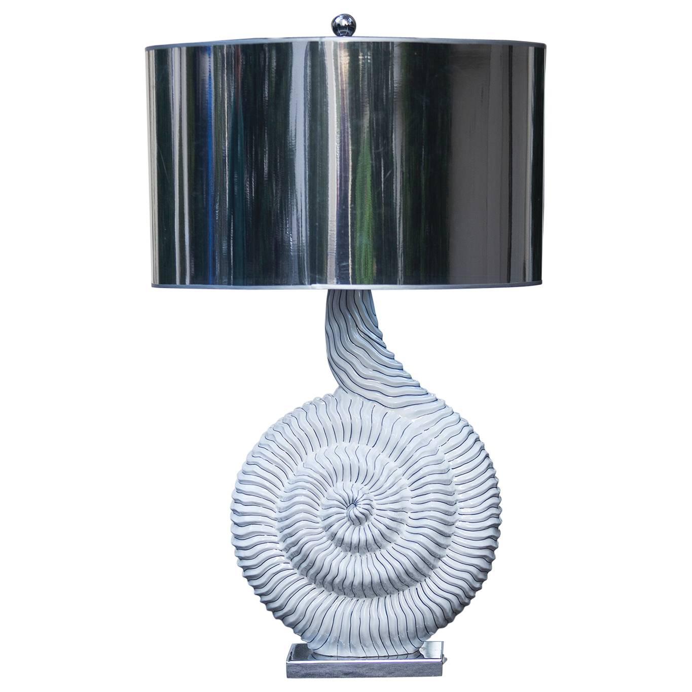 Italian Ammonite Porcelain Table Lamp, Italy, 1970 at 1stDibs ...