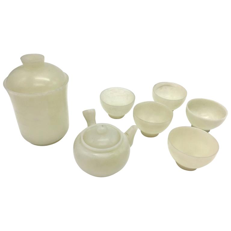 Seven-Piece Jade Tea Set at 1stDibs