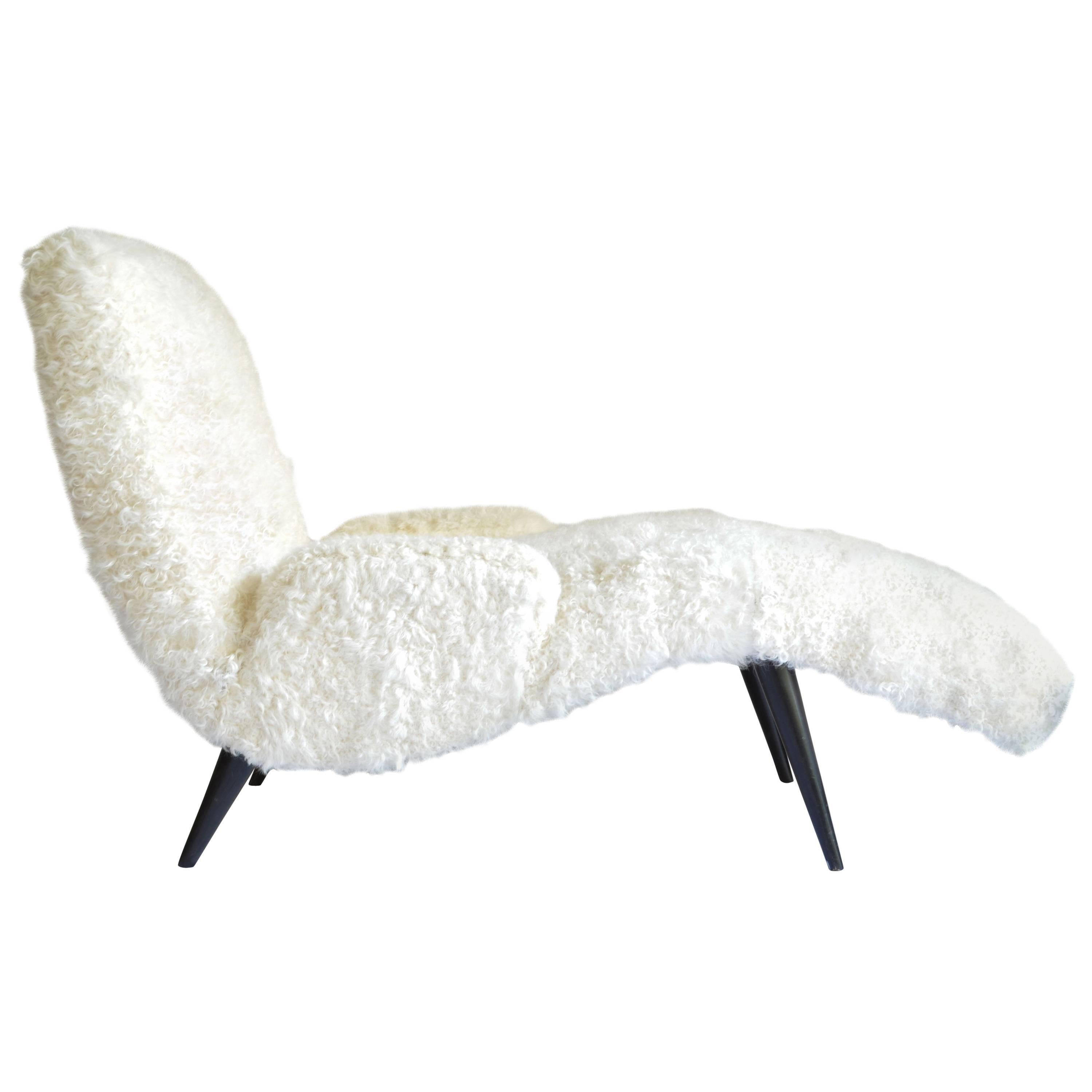 Vintage Shearling Chaise Longue at 1stDibs | shearling chaise lounge ...