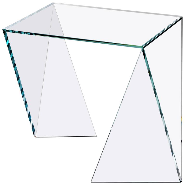 Side Table Modern Glass Crystal Limited Edition Design at 1stDibs
