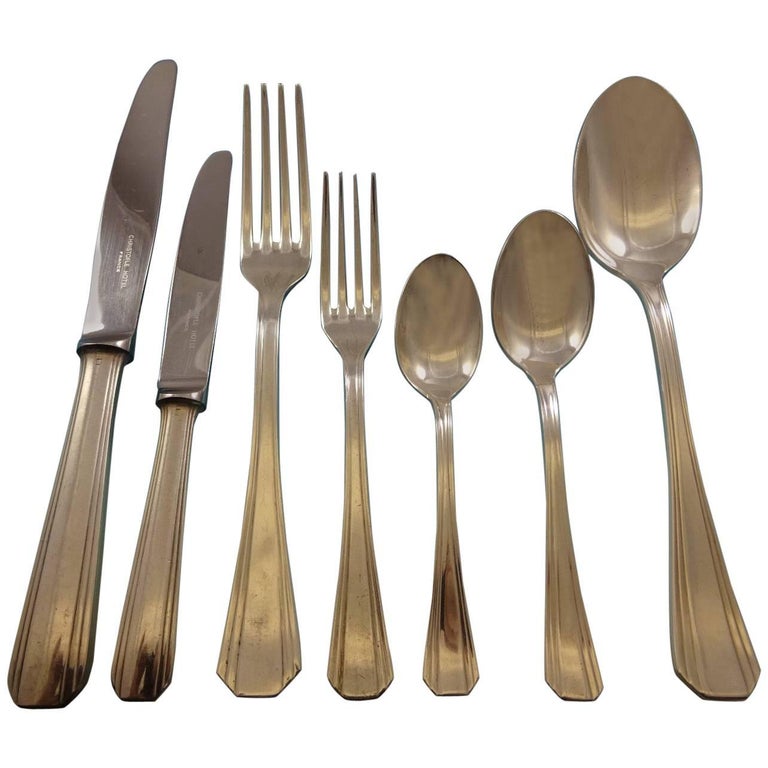 Palme by Christofle France Silver Plate Flatware Dinner Set Service 70 ...