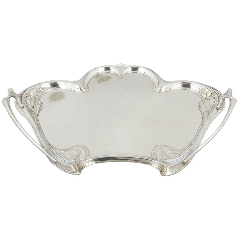 Large Art Nouveau WMF Silver Plate Tray at 1stDibs