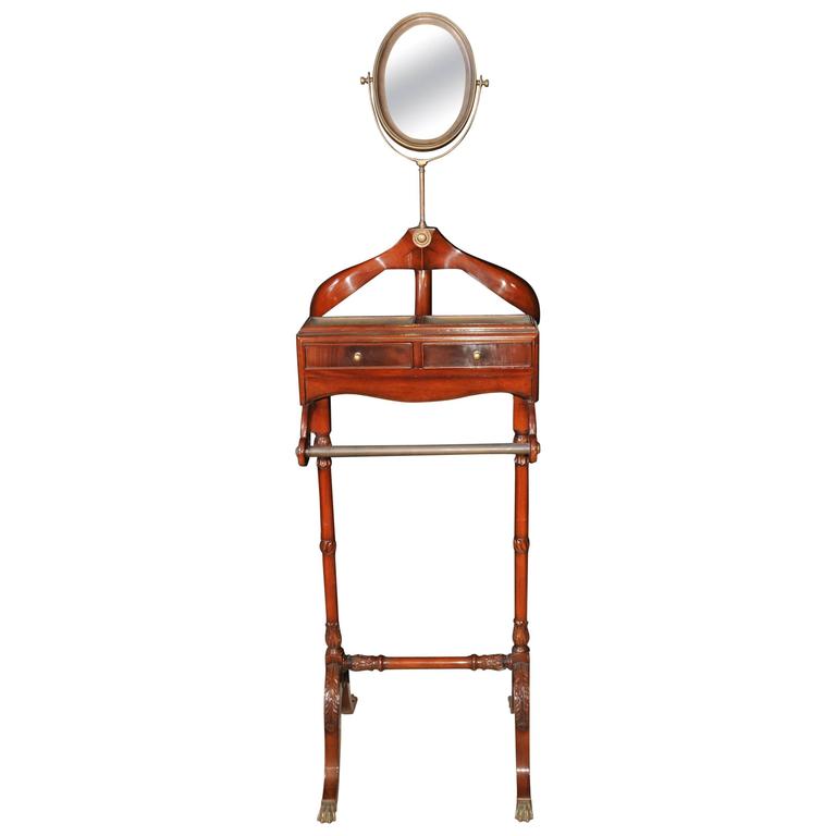 Antique Regency Valet Butlers Stand Mirror Shirt Press at 1stDibs