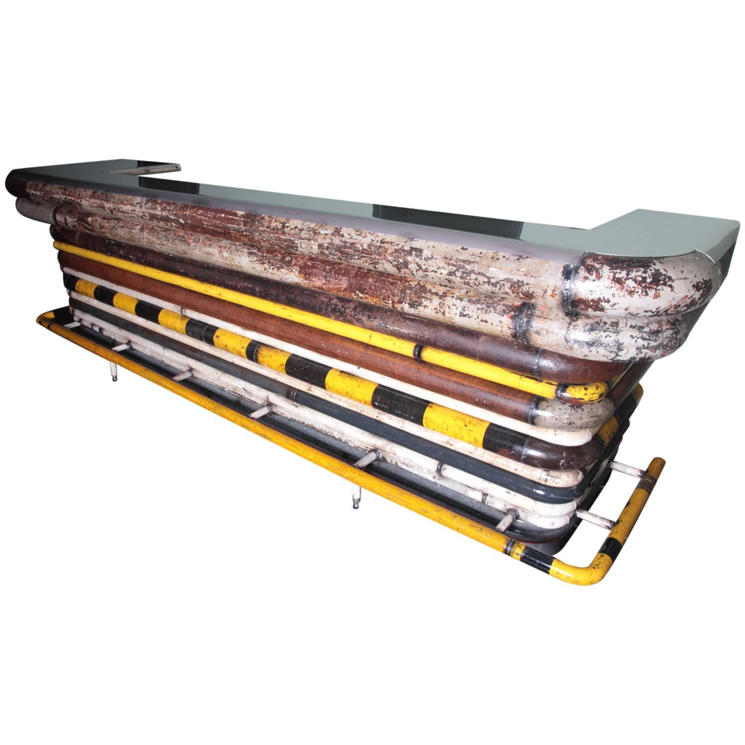 One of a Kind Piet Hein Eek Bar Made Out of Old Pipes and Stainless ...