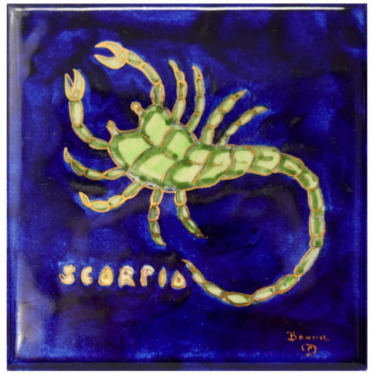 Rare "Scorpio" Art Tile by Bonnie MacLeary at 1stDibs