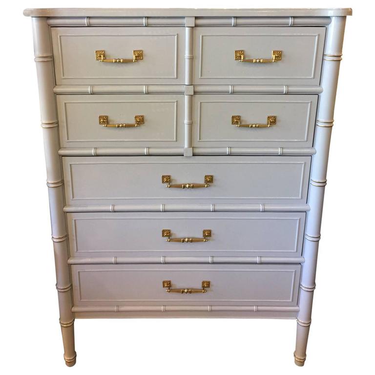 Stunning Henry Link Lacquered Faux Bamboo Chest at 1stDibs