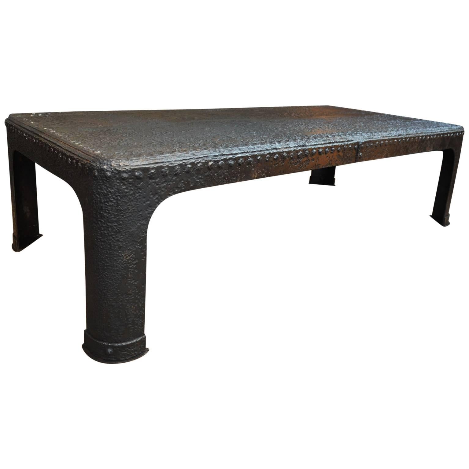 Industrial Riveted Iron Dining or Centre Table, circa 1880 at 1stDibs