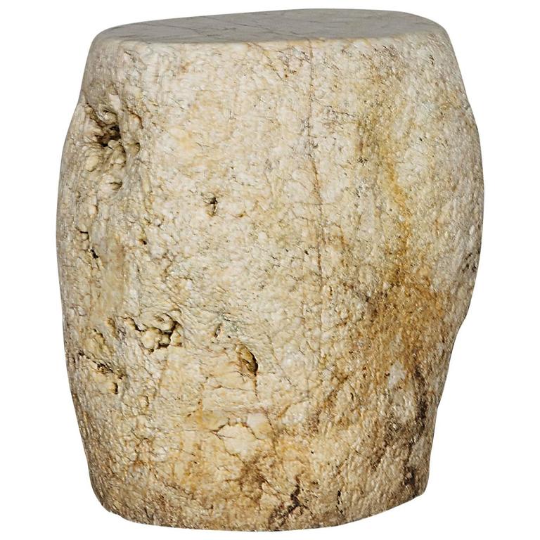 Stool in White Japanese Marble at 1stDibs