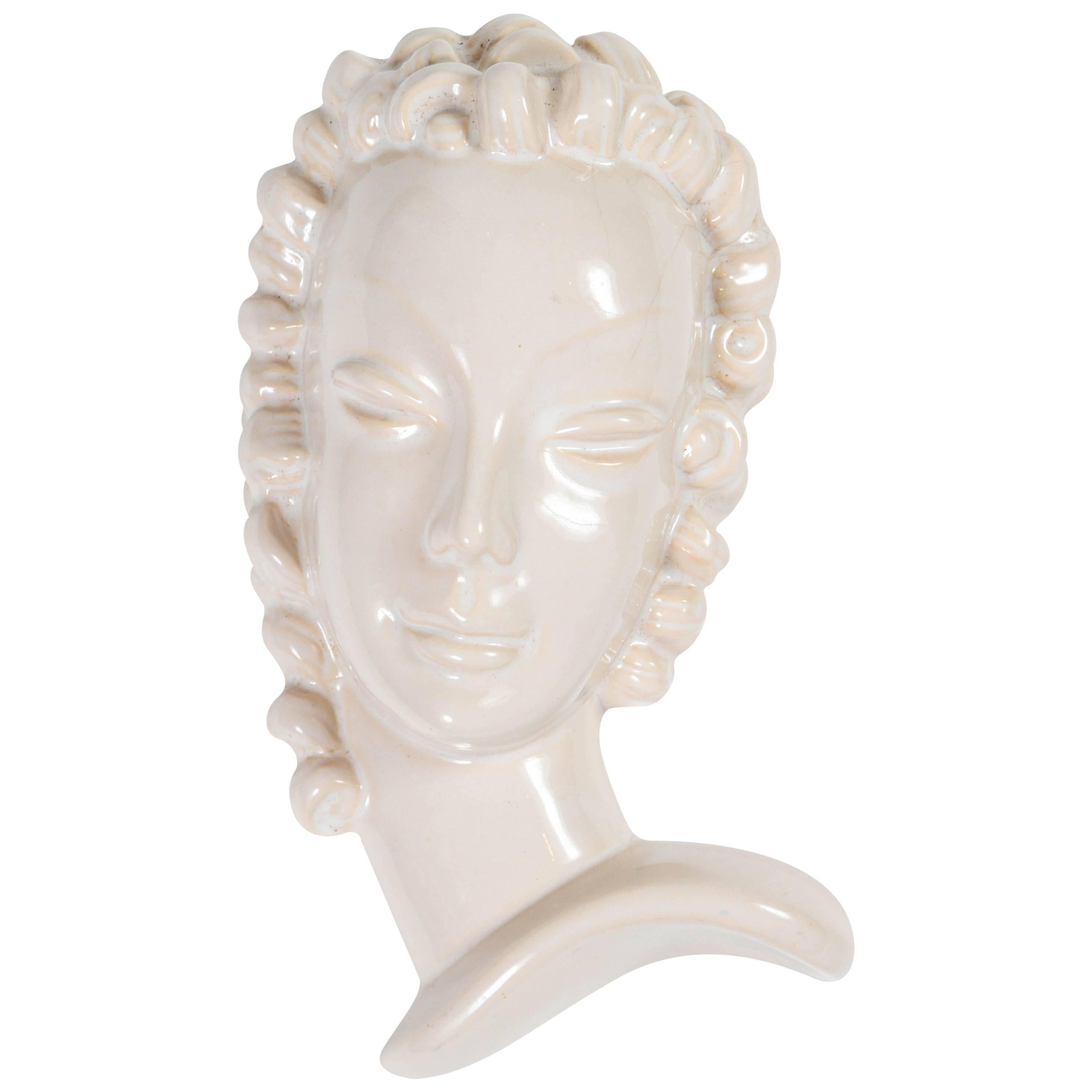 Art Deco Wall Hanging Bust of Woman at 1stDibs