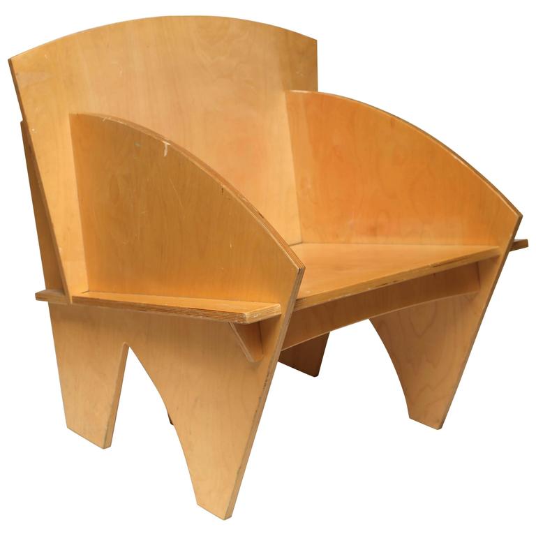Art Deco Deconstruction Modern Plywood Chair Manner of Ilonka Karasz ...