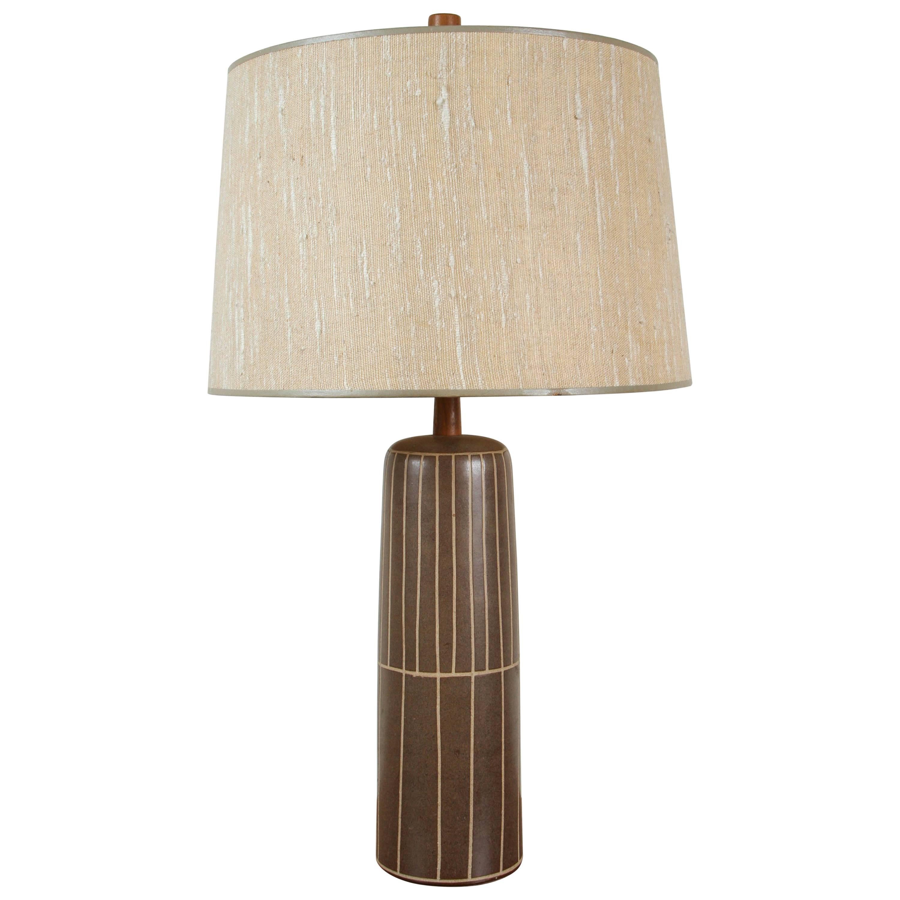 Etched Tile Ceramic Lamp by Martz at 1stDibs