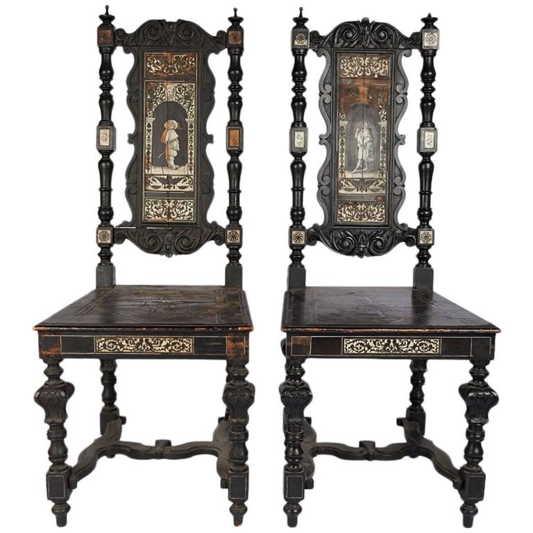 Venusian Style Italian 18th Century Bone Inlay Chair at 1stDibs