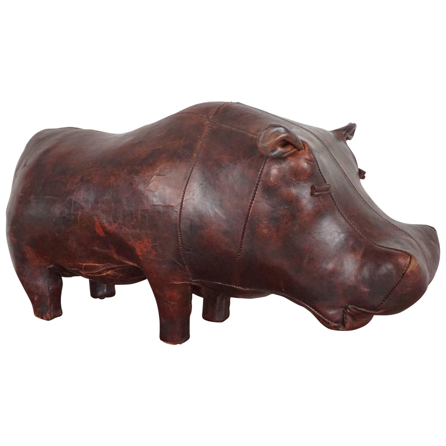 Leather Hippo by Omersa for Abercrombie and Fitch For Sale at 1stdibs
