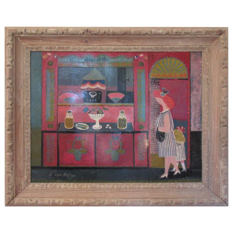 Signed Painting by Léopold Van Roy, 1947 For Sale at 1stDibs