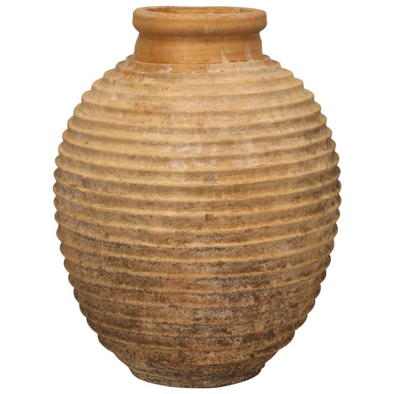 Large Antique European Fluted Terra Cotta Pot at 1stDibs