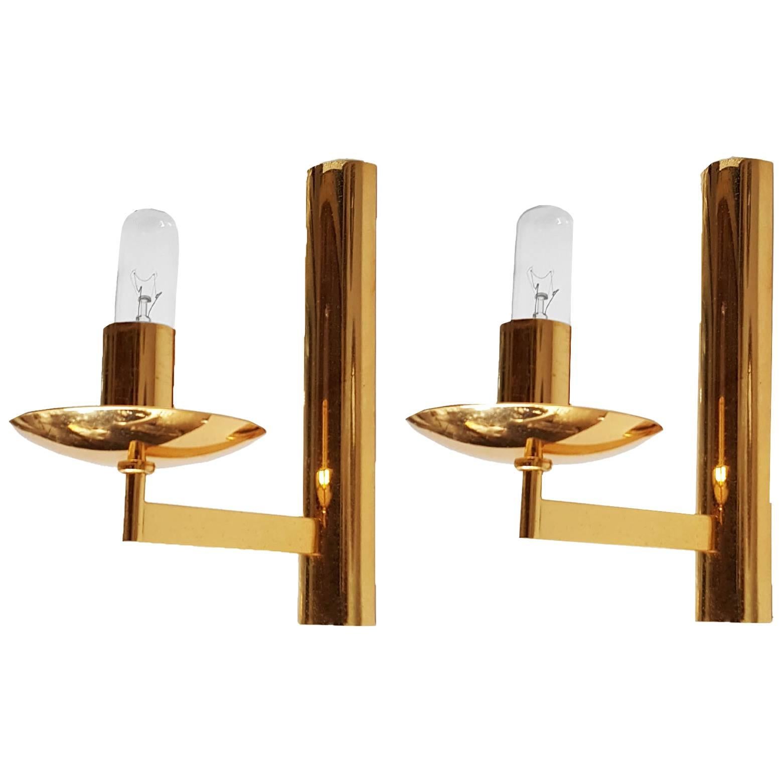 Pair of Elegant Glass Rod Sconces by Sciolari at 1stDibs