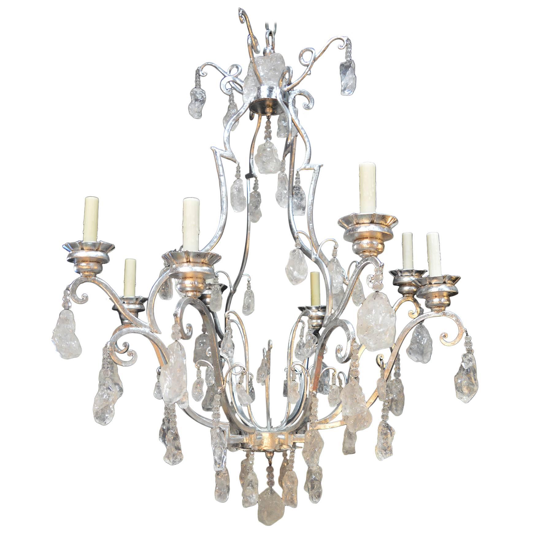 Free Form Rock Crystal Chandelier at 1stDibs