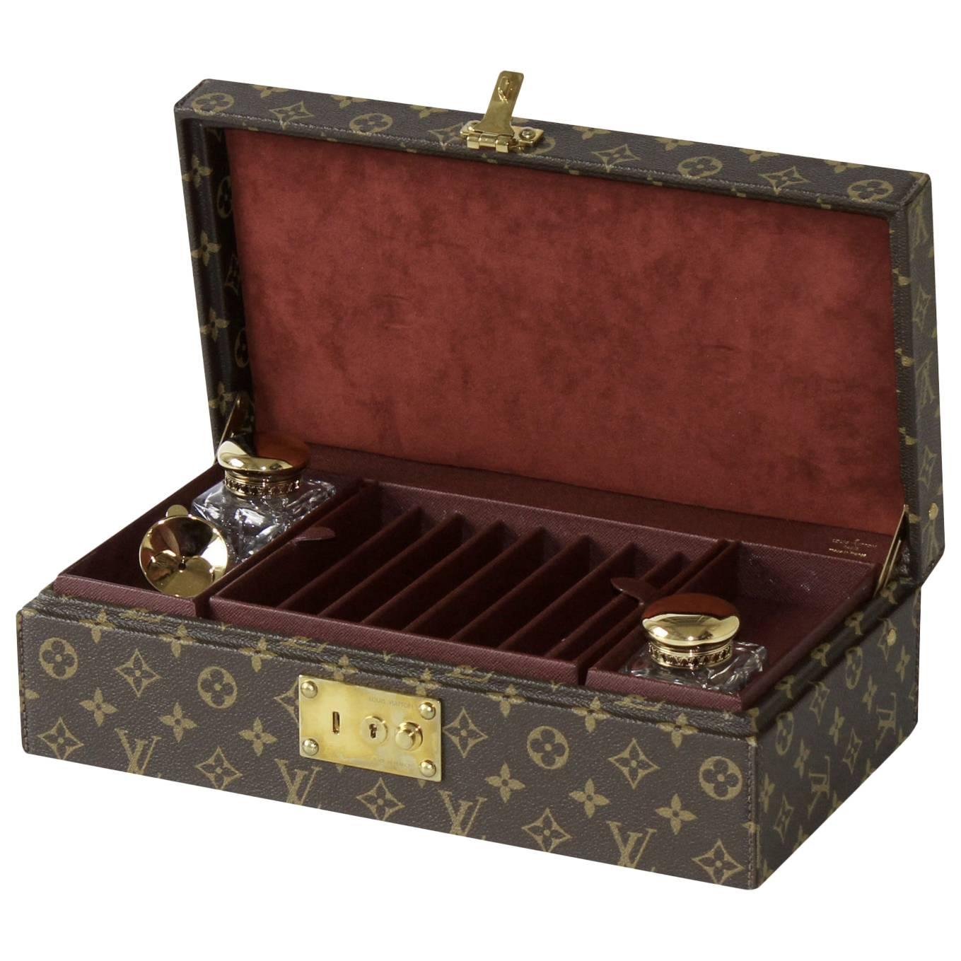 Louis Vuitton Writing Set with Two Crystal Inkwells at 1stDibs