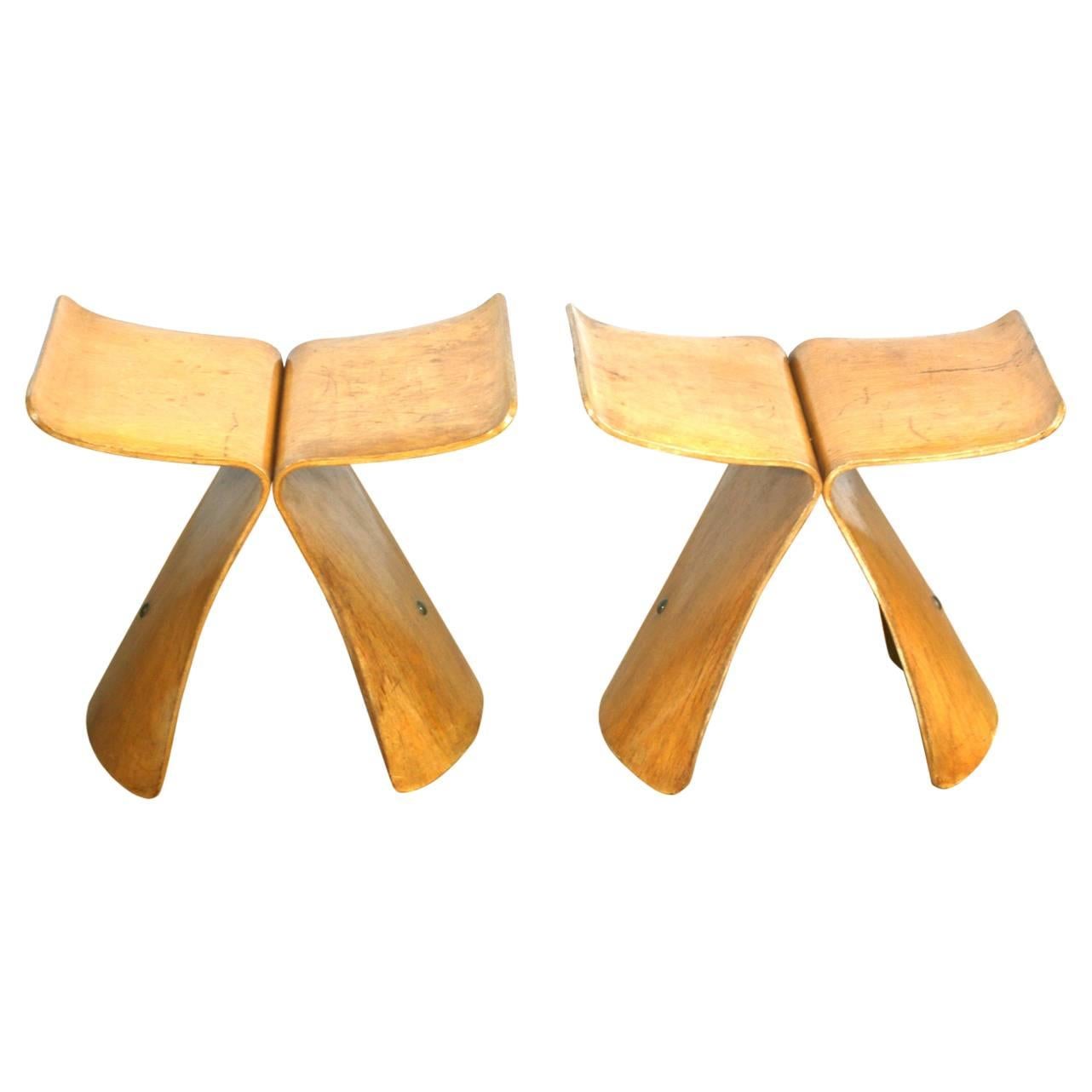Pair of Sori Yanagi Butterfly Stools For Sale at 1stDibs