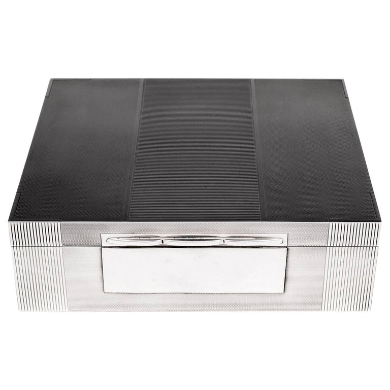 Sterling Silver and Cedar Wood Cigar Box by A Wilcox at 1stDibs