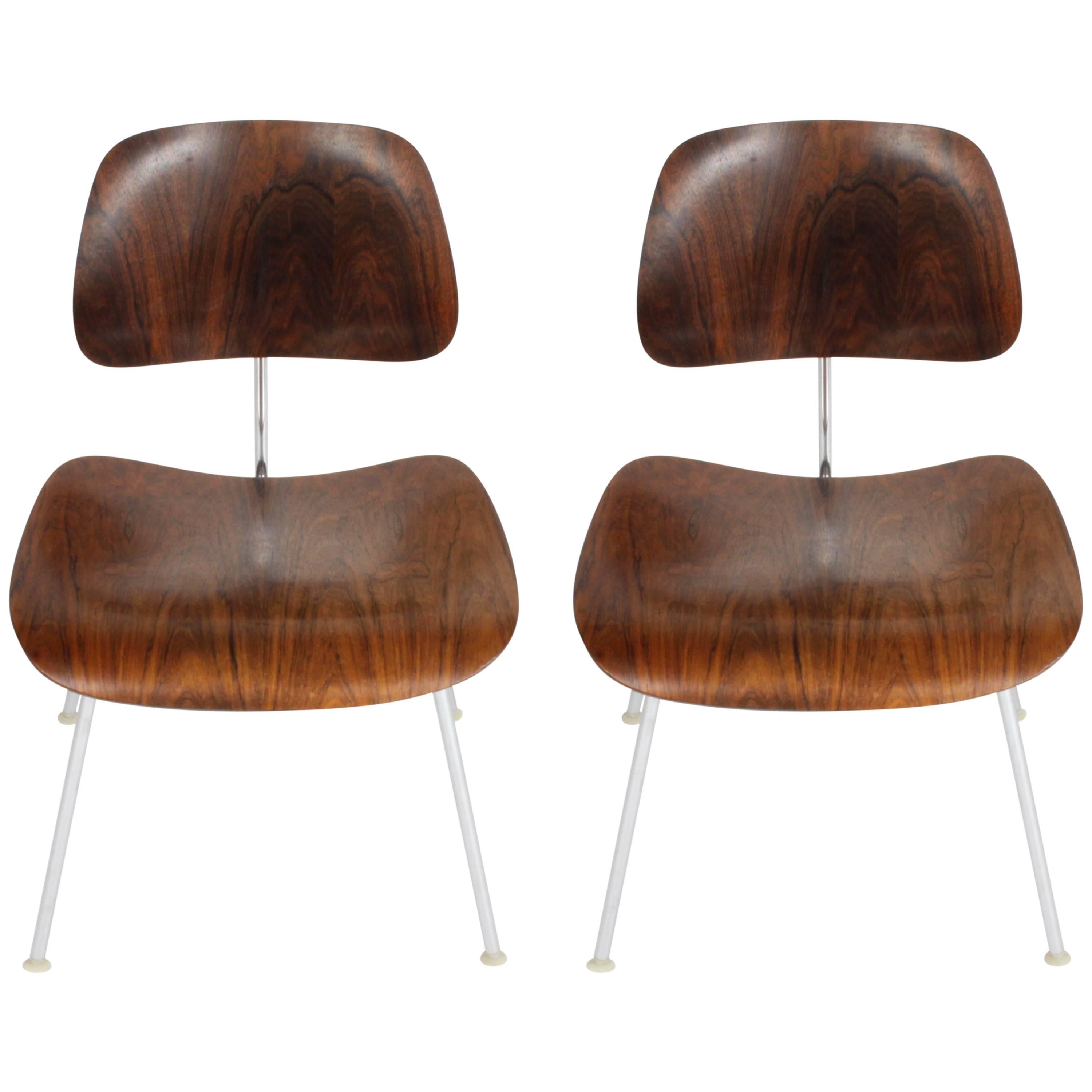 Pair of Charles Eames for Herman Miller Rosewood DCM Chairs - Rare at ...