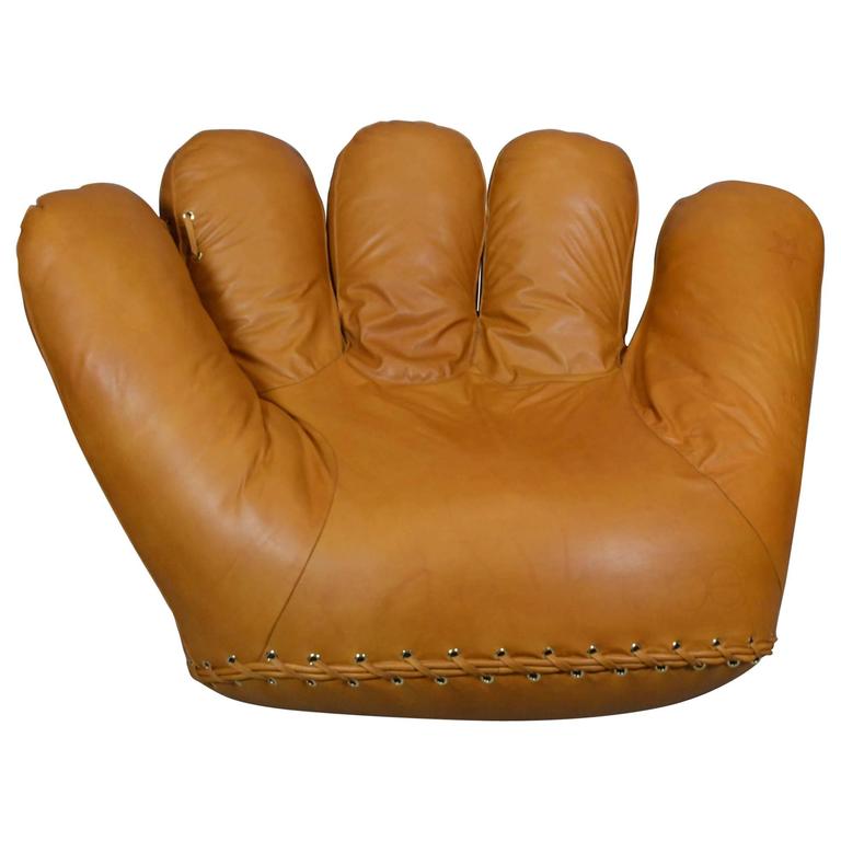 Joe Baseball Glove Lounge Chair in Anilin Leather at 1stDibs