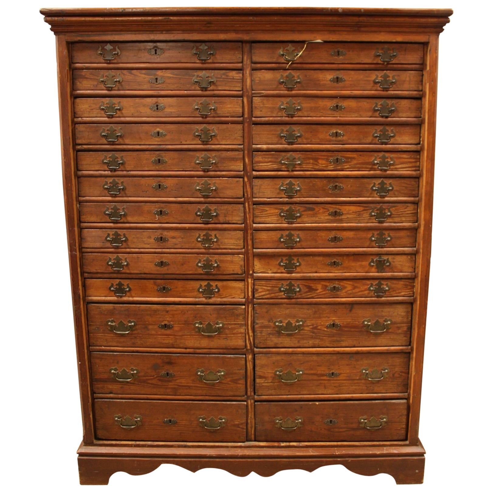 Antique Pine Spool Cabinet at 1stDibs