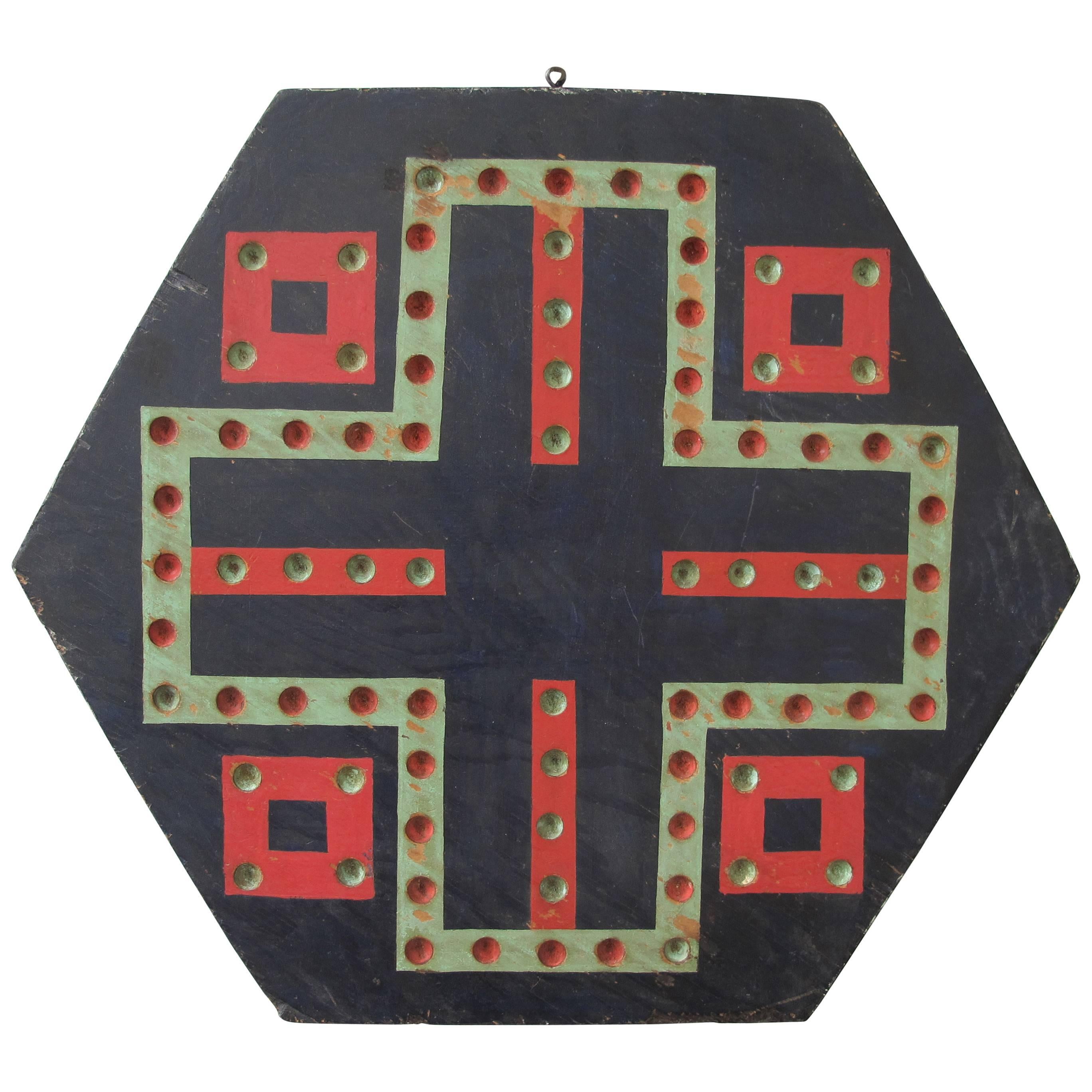 Hexagonal Parchesi Game Board for Marbles at 1stDibs