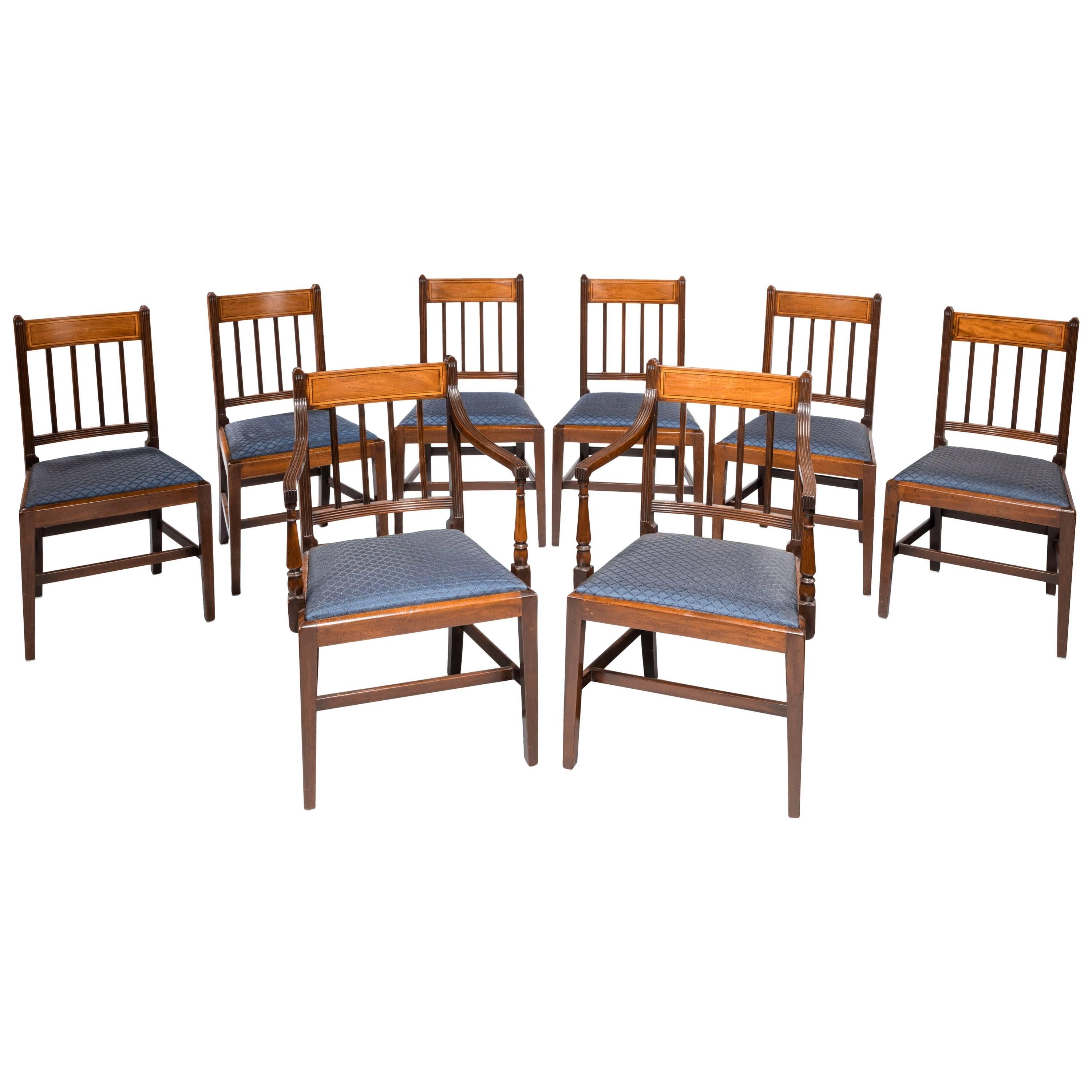 Set of Eight George III Period Mahogany Dining Chairs at 1stDibs