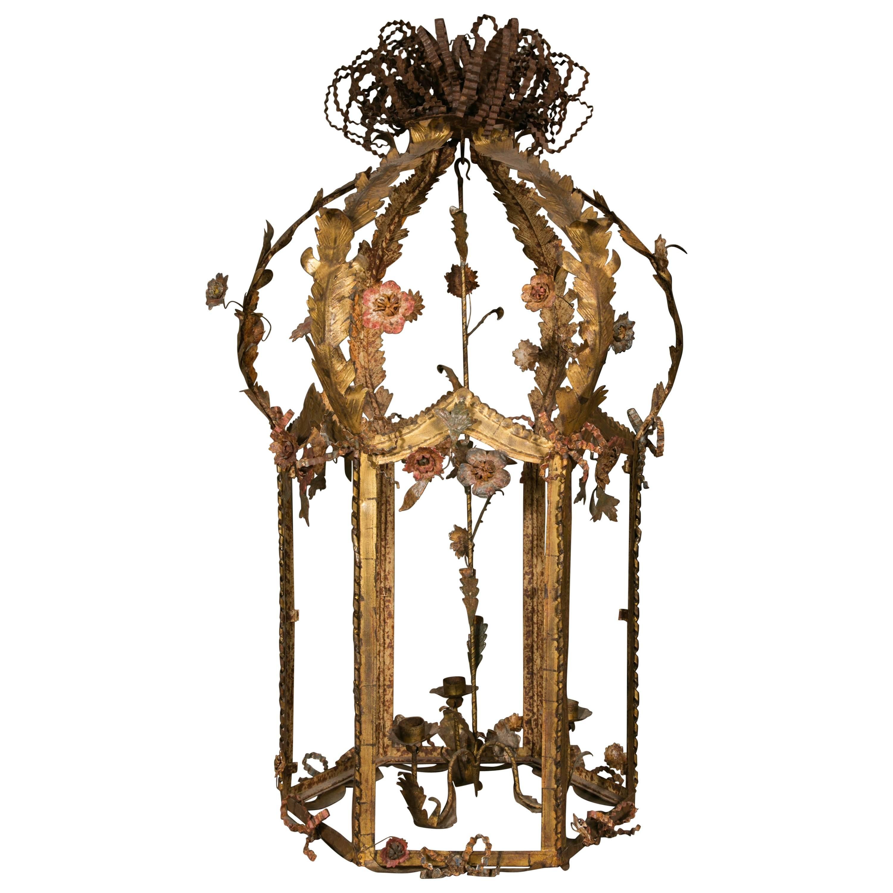 Huge Rococo Venetian Lantern in Gilded Metal, circa 1750 at 1stDibs