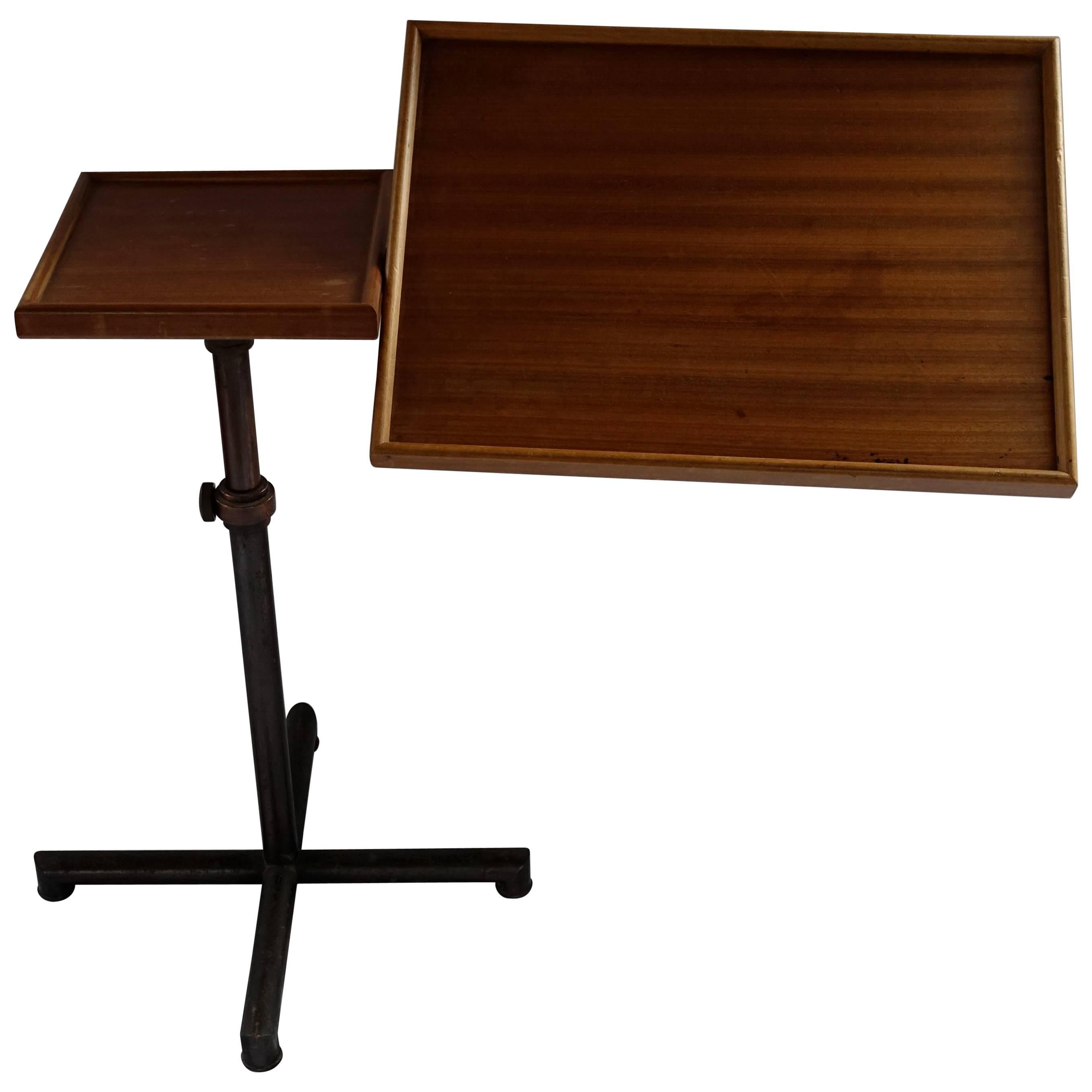 Swiss Cannelle High Low Adjustable Side Table, circa Mid-Century at 1stDibs