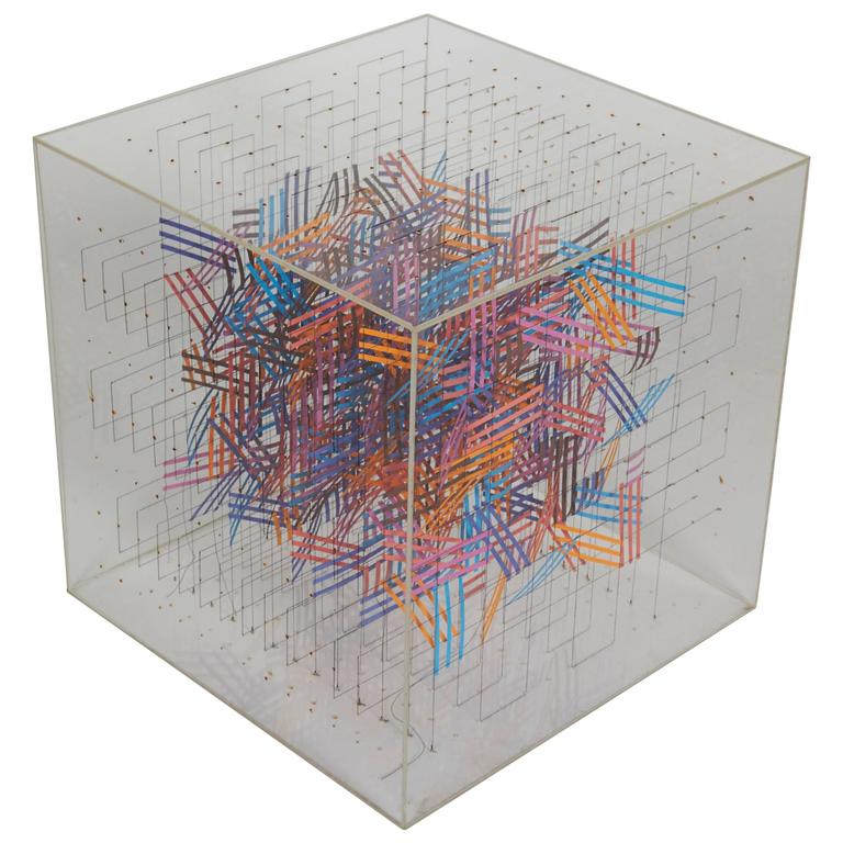 Brass and String Optical Sculpture For Sale at 1stdibs