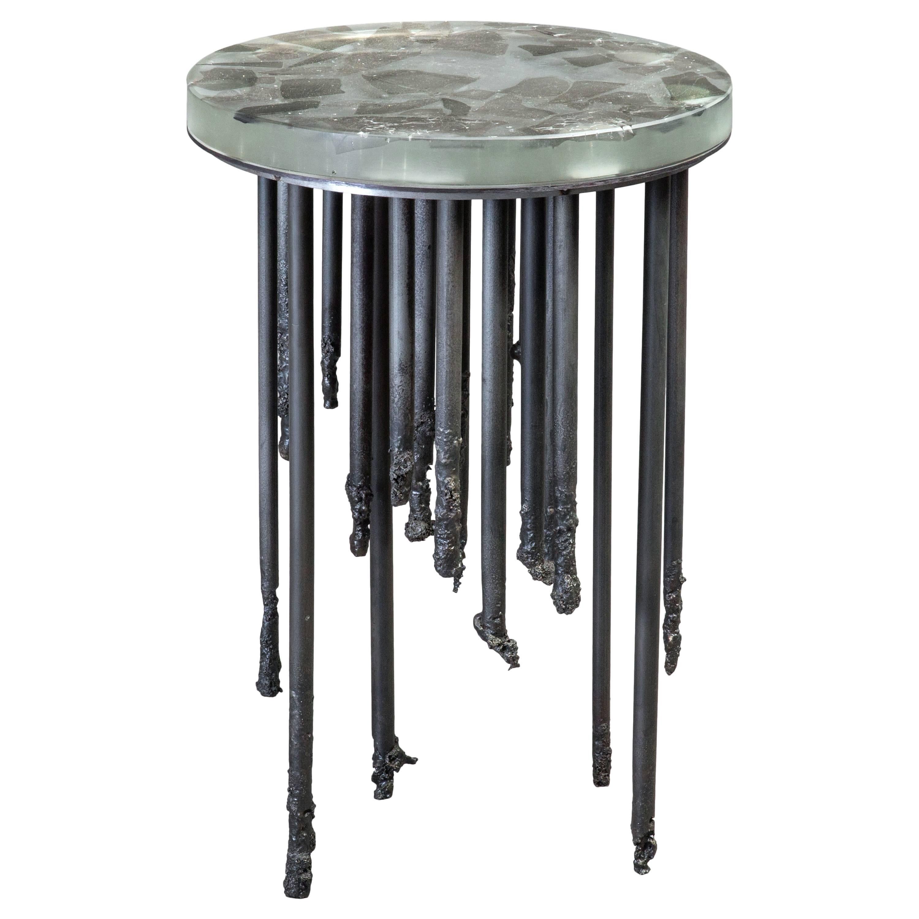 Stalactite Melted Iron and Cast Glass Side Table at 1stDibs | cast ...
