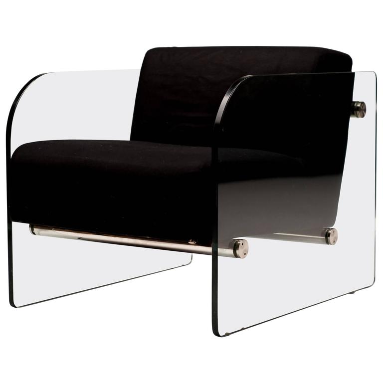 "Naked" Glass Panel Lounge Chair at 1stDibs