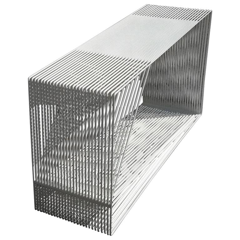 LOOP - Powder-Coated Steel Wire Minimal Geometric Sculptural Console ...