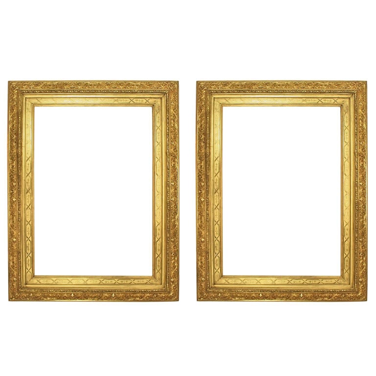 Pair of Large 19th Century Italian Baroque Style Giltwood Frames For ...